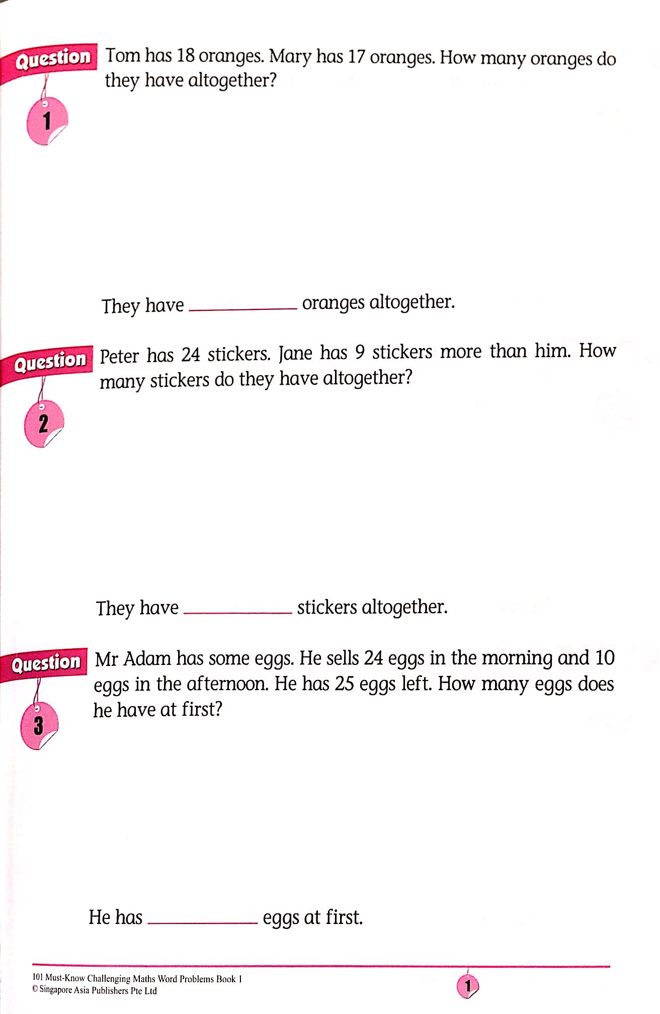 101 Must Know Challenging Maths Word Problems Book 1