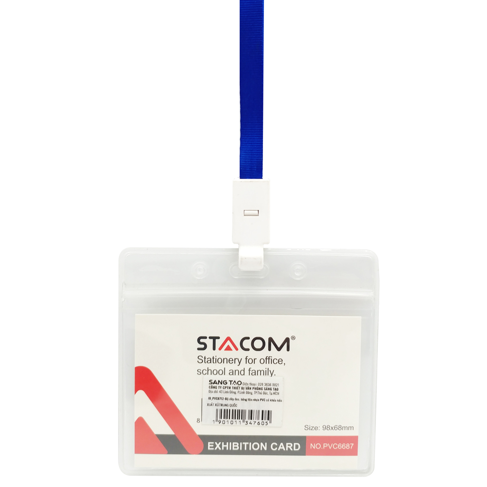 Bảng Tên Nhựa Stacom PVC Có Khóa Kéo Đứng ID-PVC8712 6687 - FAHASA.COM
