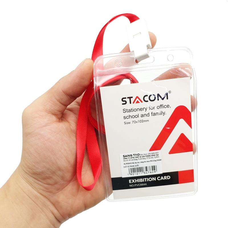 Bộ Dây Đeo, Bảng Tên Nhựa PVC Đứng Stacom 6644 ID-PVC4412 - FAHASA.COM