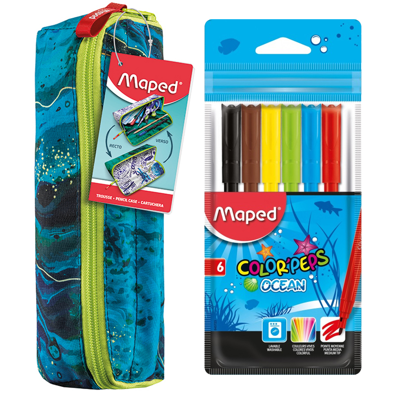 Bóp Viết Trendy 2 Mặt - Maped 931903 - Màu Xanh Lá - Tặng Kèm Vỉ 6 Bút ...