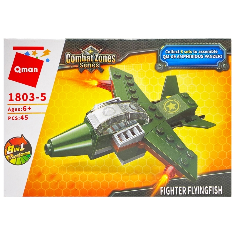 Đồ Chơi Lắp Ráp Chiến Xa Lội Nước - Qman 1803-5 - Fighter Flyingfish (45 Mảnh Ghép)
