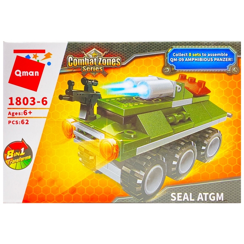 Đồ Chơi Lắp Ráp Chiến Xa Lội Nước - Qman 1803-6 - Seal ATGM (62 Mảnh Ghép)