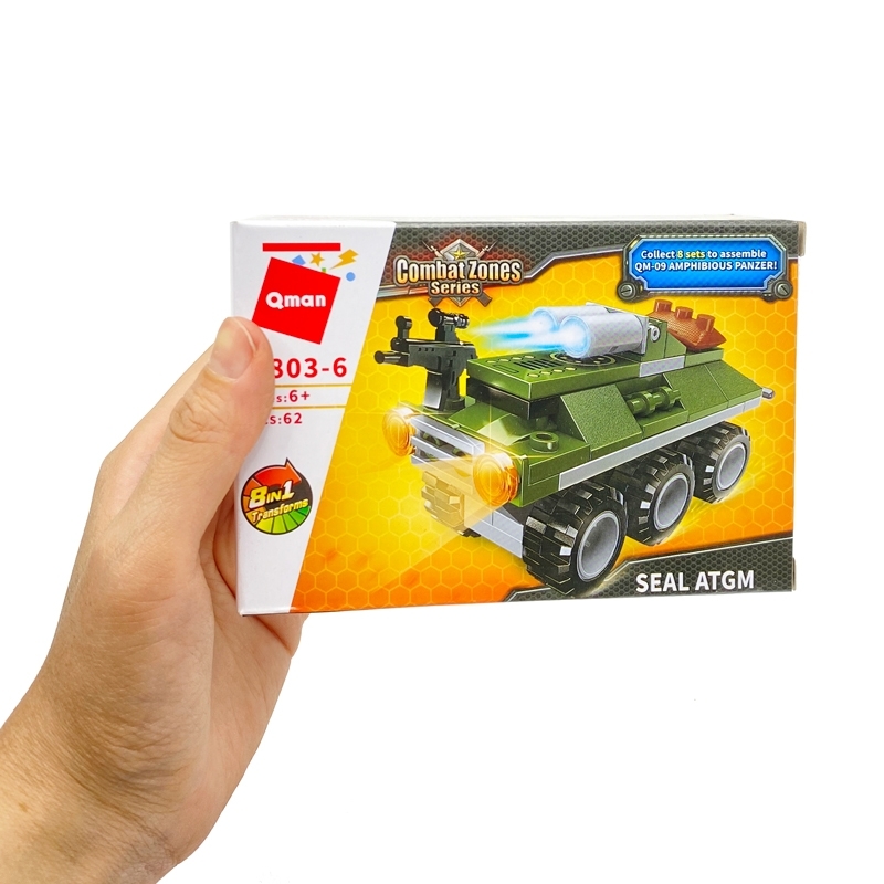 Đồ Chơi Lắp Ráp Chiến Xa Lội Nước - Qman 1803-6 - Seal ATGM (62 Mảnh Ghép)