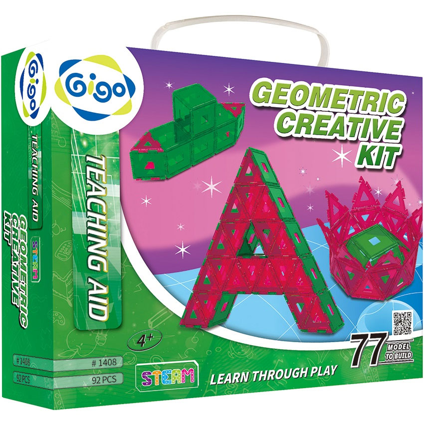 Bộ Kit Miếng Nhựa Sáng Tạo Hình Học 3D - Gigo Toys #1408 (92 Mảnh Ghép)