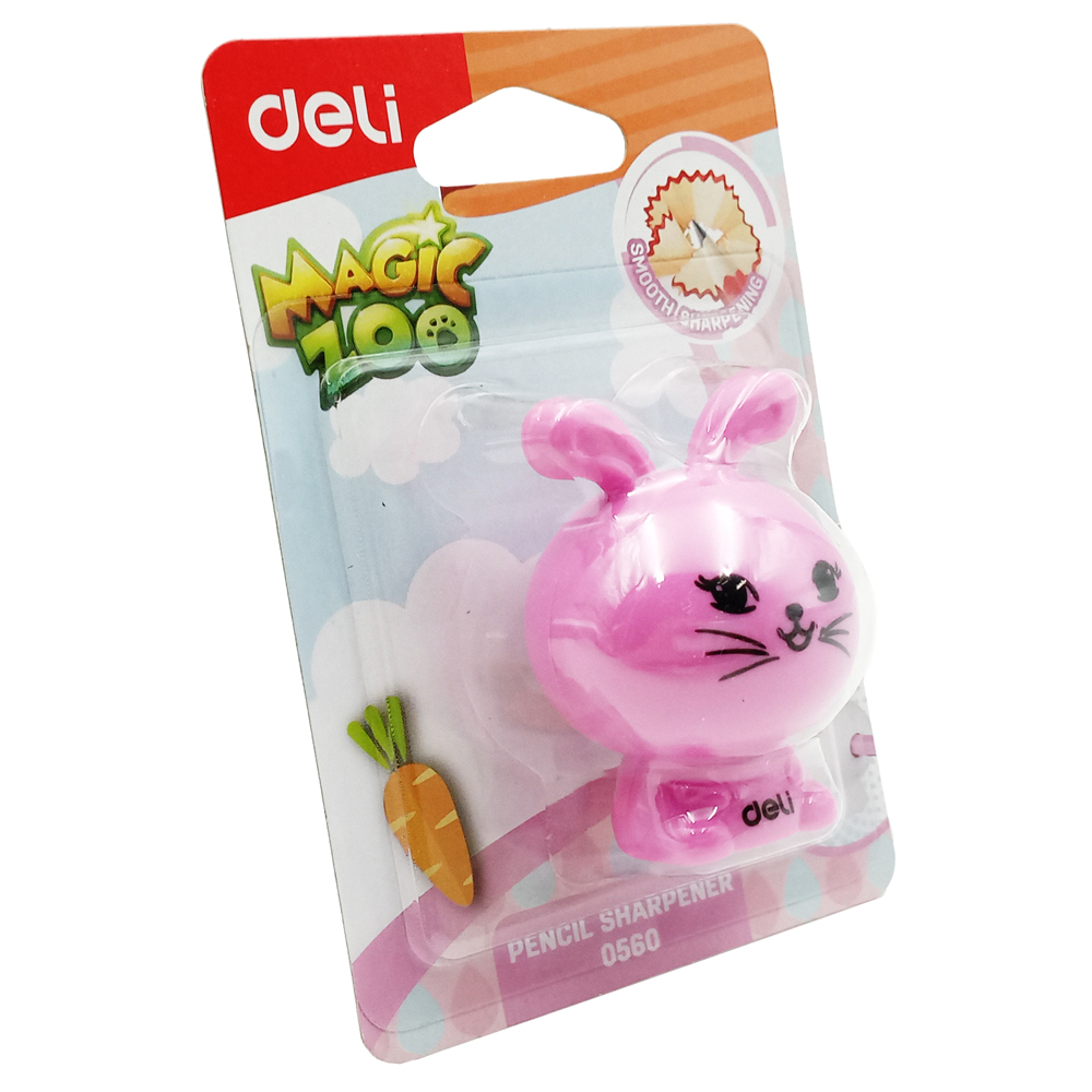 Chuốt Chì Mini Deli 560 - Hình Thỏ - Màu Hồng - FAHASA.COM