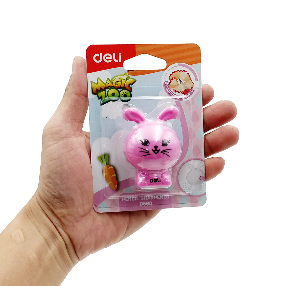 Chuốt Chì Mini Deli 560 - Hình Thỏ - Màu Hồng - FAHASA.COM
