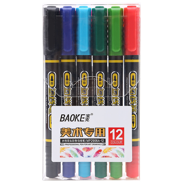 Hộp 12 Bút Lông Màu 2 Đầu Professional Pen For Art Drawing - Baoke ...