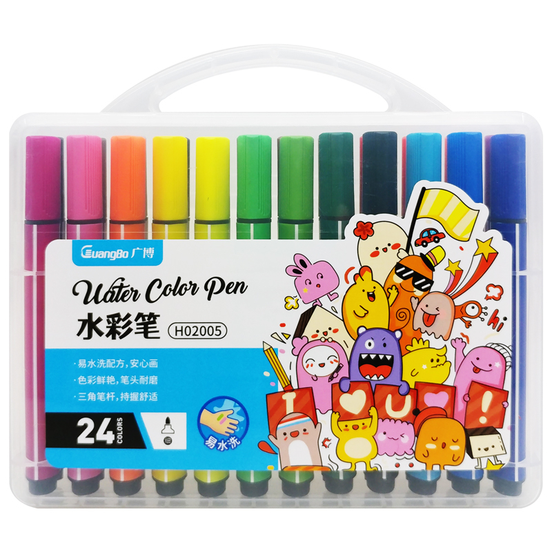 Hộp 24 Bút Lông Màu Water Colour Pens - GuangBo H02005 - FAHASA.COM