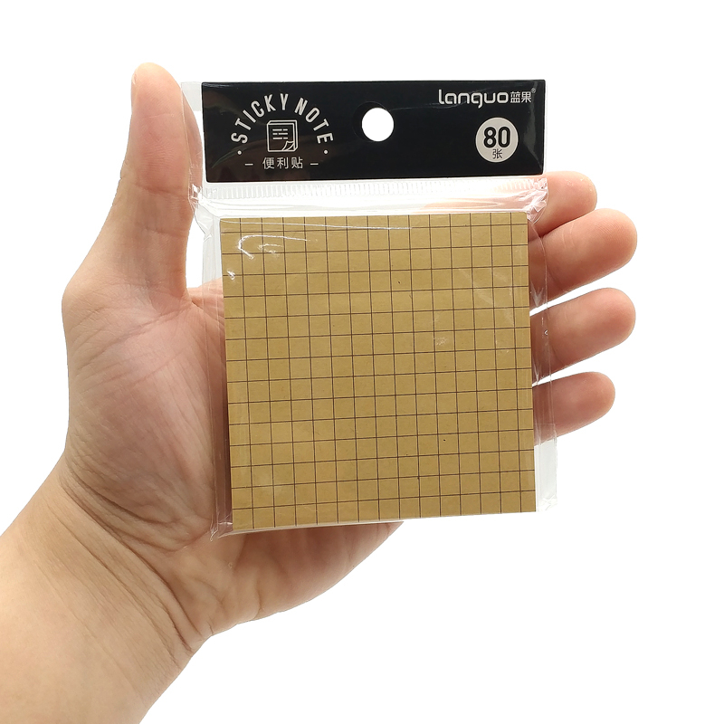 Giấy Note 8 x 8 cm - languo LG-80658 (80 Tờ) - Mẫu 3 - Kẻ Vuông