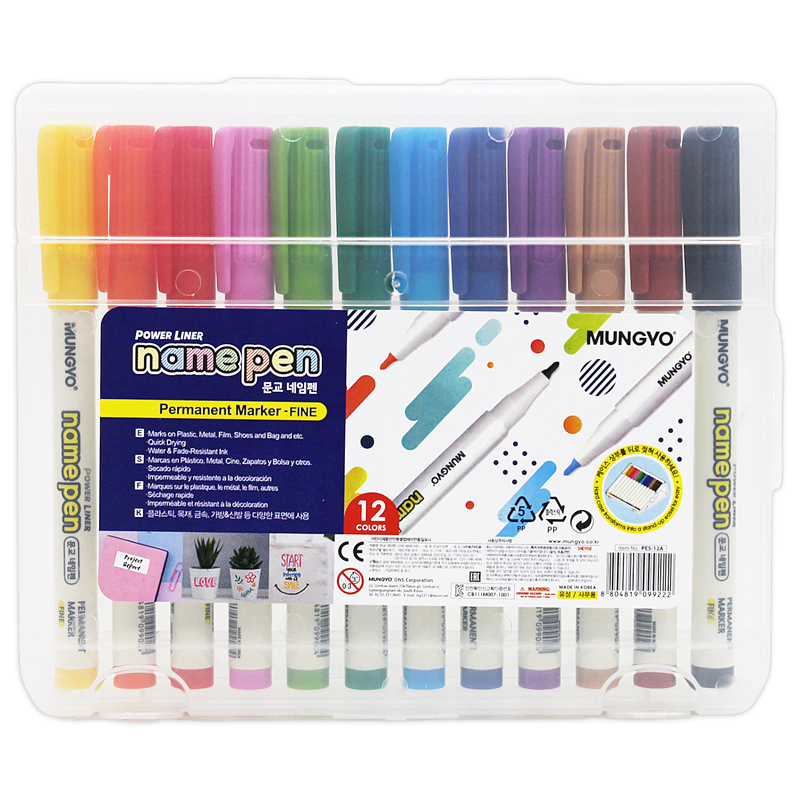 Vỉ 12 Bút Lông Dầu Name Pen - Mungyo PES-12A - FAHASA.COM