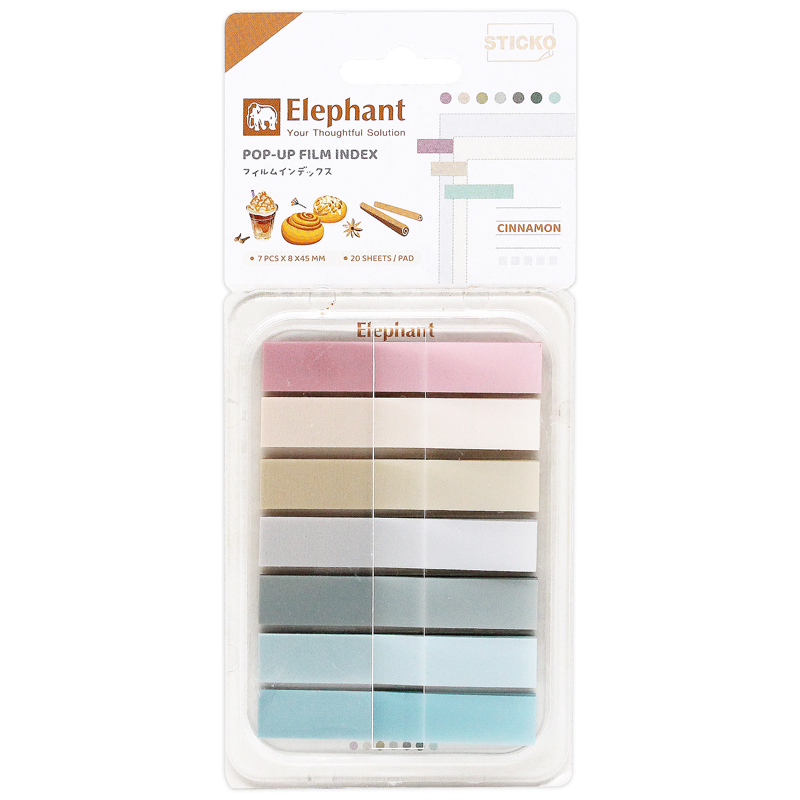 Giấy Note 7 Màu 45 x 8 mm - Elephant ELP24 - Cinnamon (140 Tờ) - FAHASA.COM