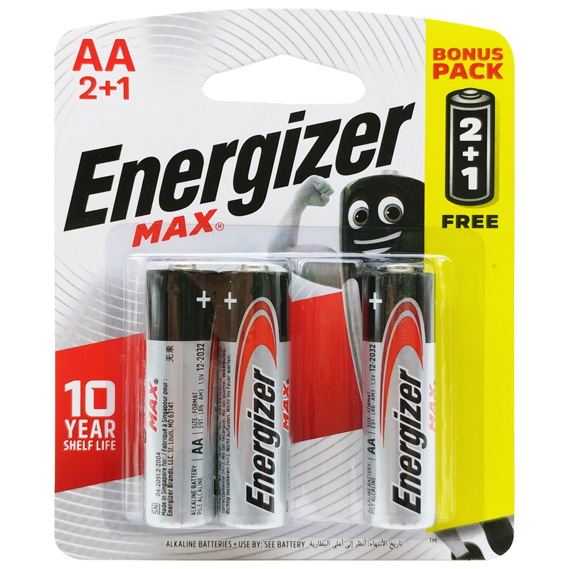 Vỉ 3 Viên Pin AA Max - Energizer E91 BP2+1 - FAHASA.COM