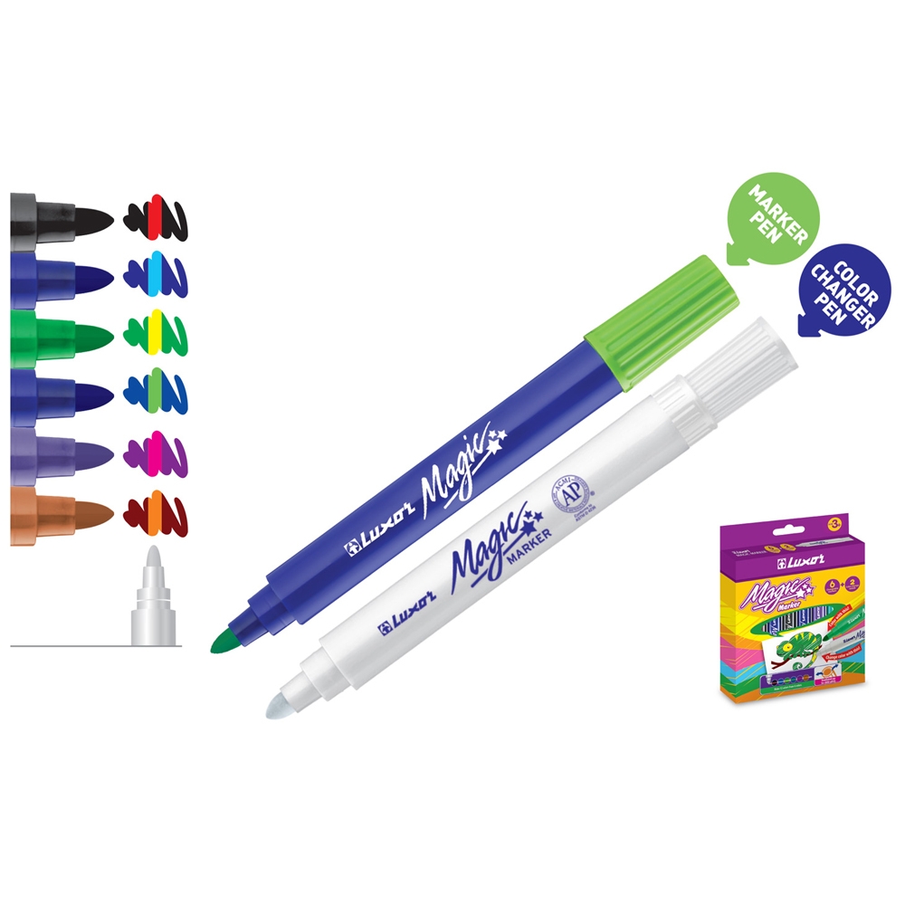 Bút Dạ 6 Màu Đổi Màu Luxor Magic Marker 6104/8BX - FAHASA.COM