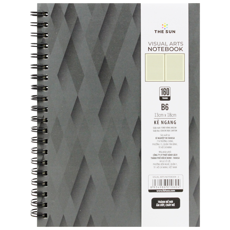 Sổ Lò Xo Bìa Cứng Visual Arts B6 - Kẻ Ngang - 160 Trang 80gsm - The Sun 02