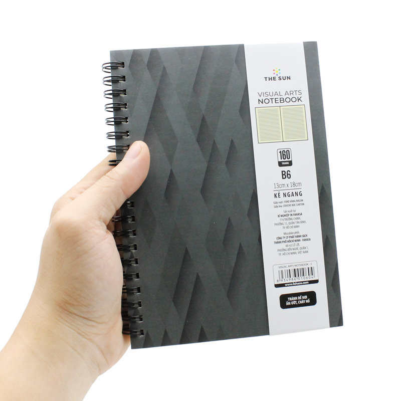 Sổ Lò Xo Bìa Cứng Visual Arts B6 - Kẻ Ngang - 160 Trang 80gsm - The Sun 02