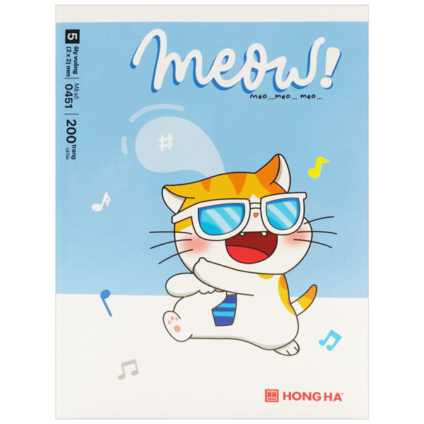 Combo 5 Tập Class Meow - 5 Ô Ly - 200 Trang 80gsm - Hồng Hà 0451 - Màu ...