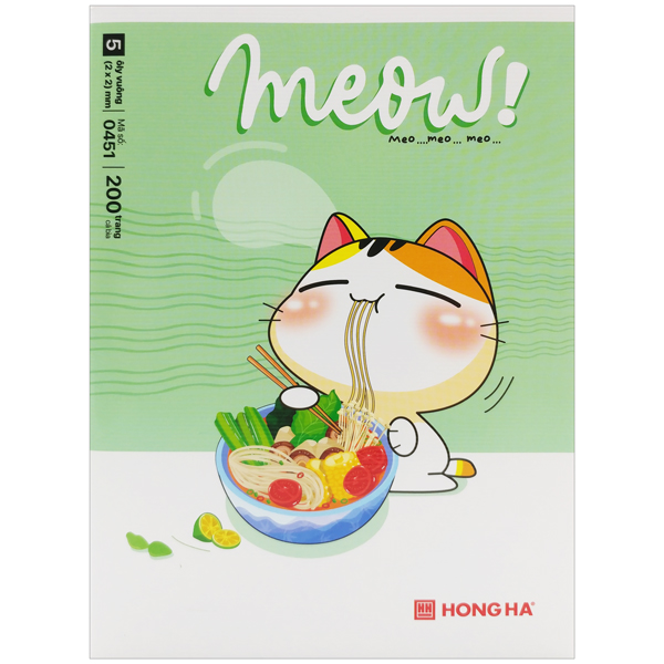 Combo 5 Tập Class Meow - 5 Ô Ly - 200 Trang 80gsm - Hồng Hà 0451 - Màu ...