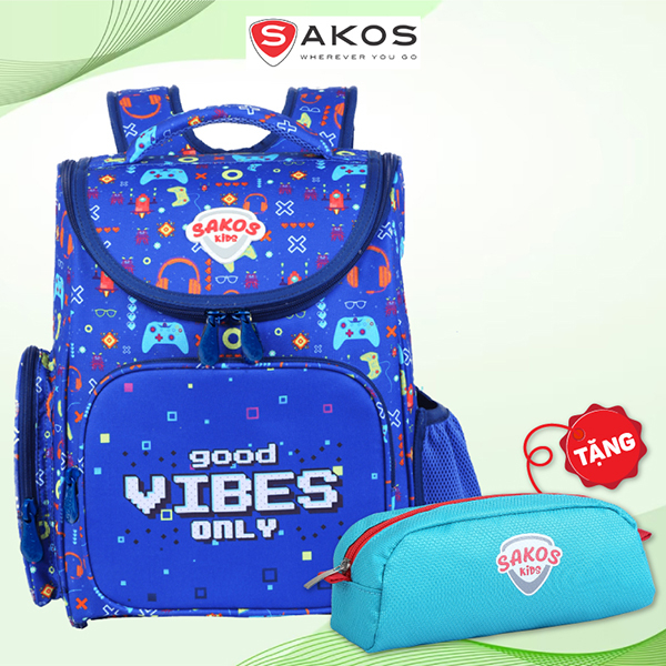 Ba Lô Học Sinh Sakos Kid Smarty - Gamer (Mẫu Màu Quà Tặng Giao Ngẫu Nhiên)