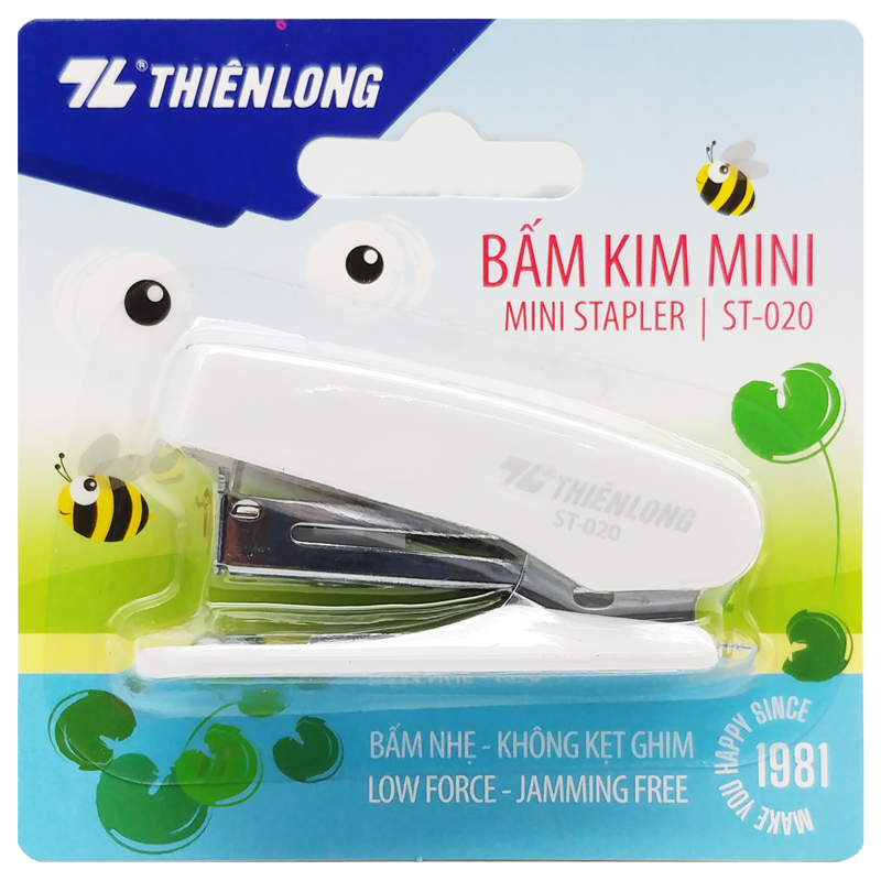 Bấm Kim Mini Basic Số 10 - Thiên Long ST-020 - Màu Trắng - FAHASA.COM