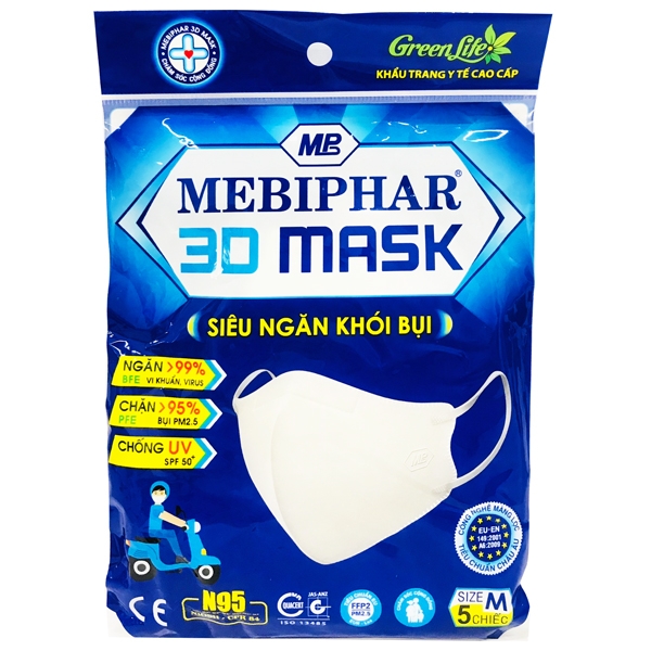 Khẩu Trang 3D Mask MEBIPHAR Size M - FAHASA.COM