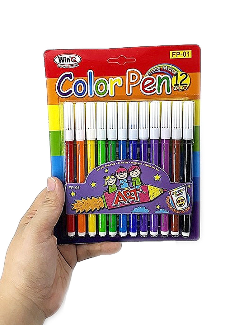 Bộ Bút Lông Màu Color Pen WinQ FP-01 (12 Màu) - FAHASA.COM