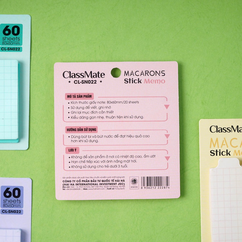 Giấy Note Macarons 80 x 60 mm - ClassMate CL-SN022 (60 Tờ) - Màu Vàng