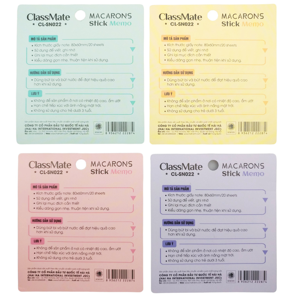 Giấy Note Macarons 80 x 60 mm - ClassMate CL-SN022 (60 Tờ) - Màu Vàng