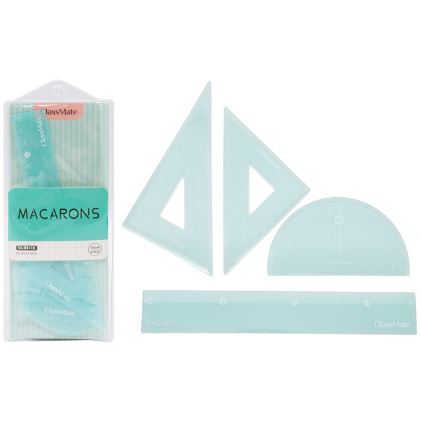 Bộ Thước Eke 4 Món Macarons 18 cm - ClassMate CL-RS115 - Màu Xanh Dương ...