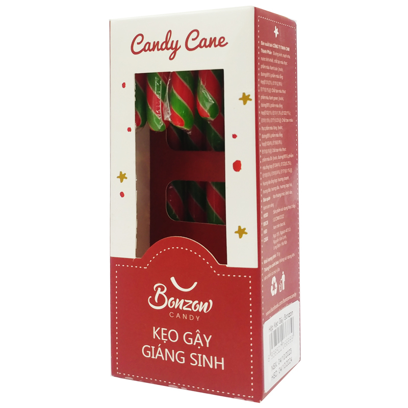 Hộp 5 Cây Kẹo Gậy Giáng Sinh Candy Cane - Bonzon Candy 70g - FAHASA.COM