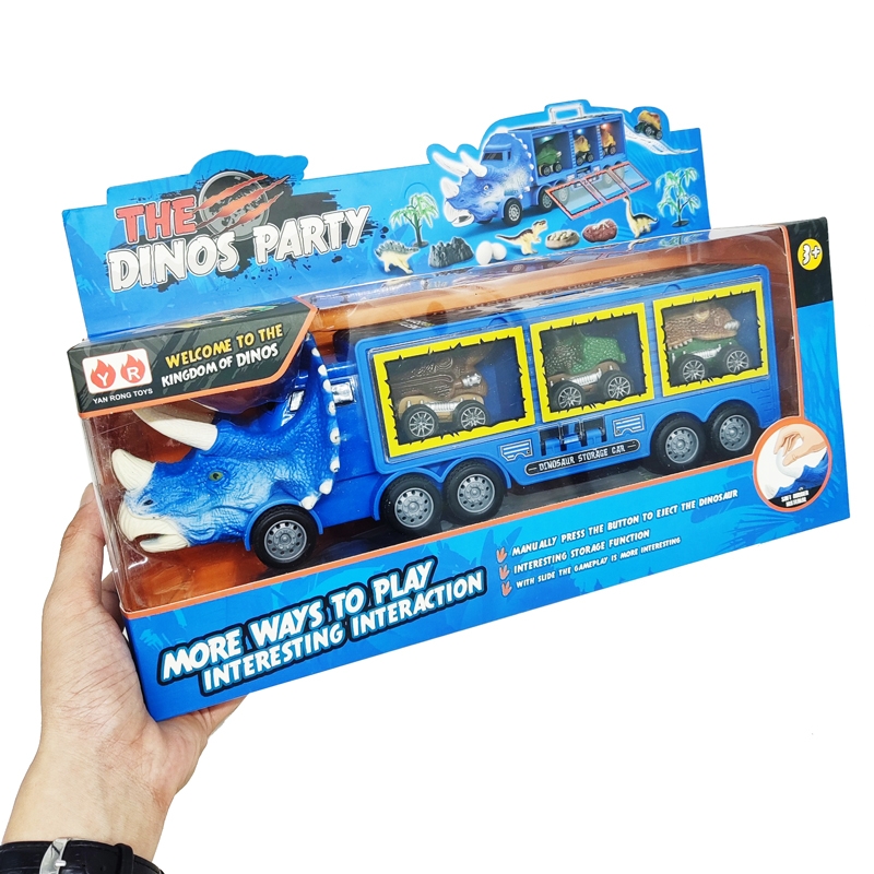 Đồ Chơi Mô Hình Xe Khủng Long Chở Thú - YAN RONG TOYS 1300 - Màu Xanh ...
