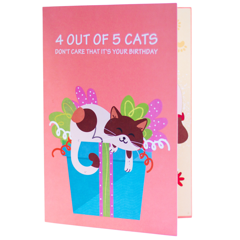 Thiệp 3D Hình Mèo - Birthday Cat Pop-up Card - Happy Propack HP0017