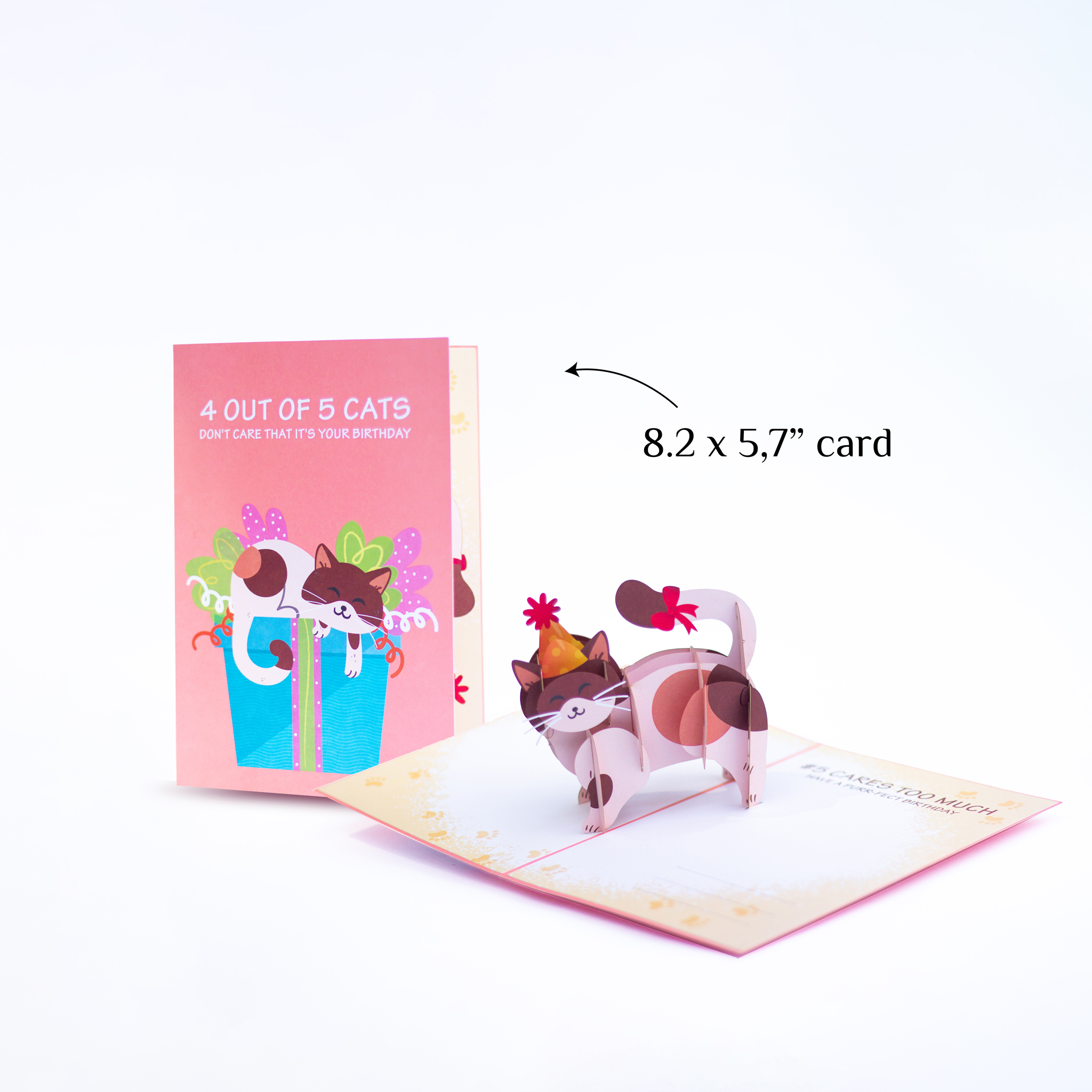 Thiệp 3D Hình Mèo - Birthday Cat Pop-up Card - Happy Propack HP0017