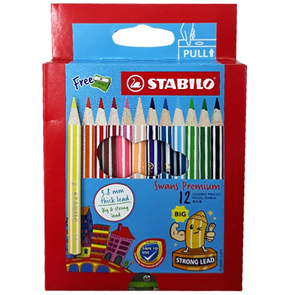 Hộp 12 Bút Chì Màu Stabilo Swans CL1863S - Bút Ngắn - FAHASA.COM