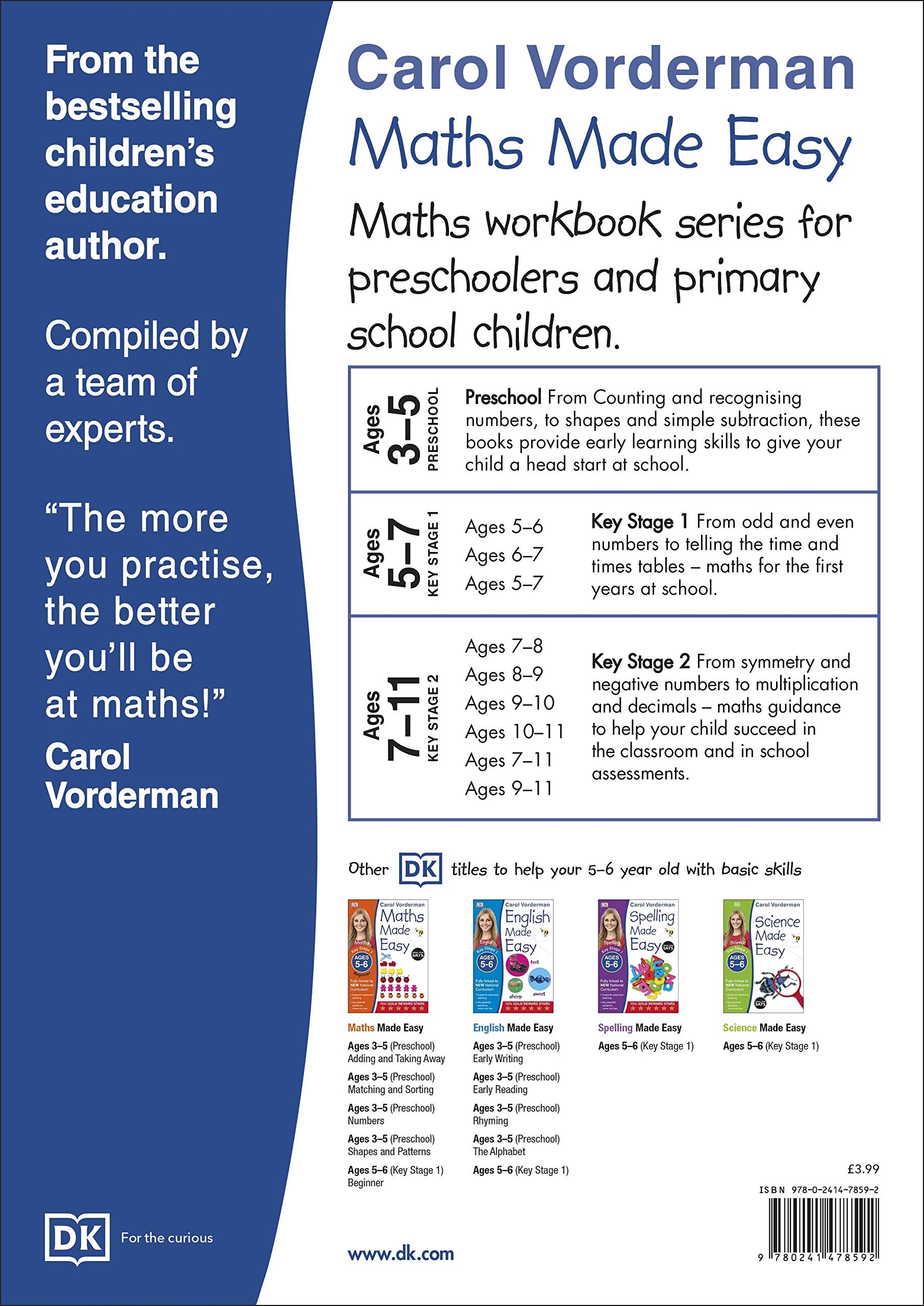Maths Made Easy Ages 5-6 Key Stage 1 Advanced (Carol Vorderman's Maths ...