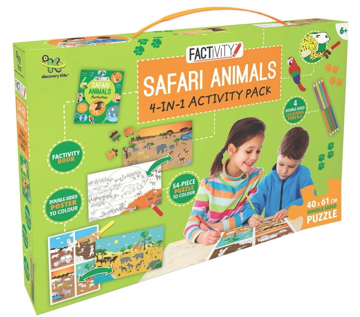 Safari Animals 4 In 1 Activity Pack - FAHASA.COM