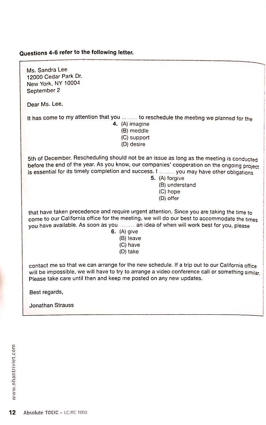 Sách Absolute TOEIC LC/RC 1000 (Kèm CD) - FAHASA.COM