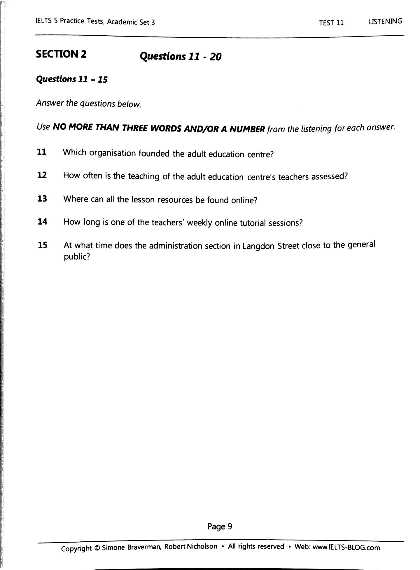 Sách Academic Set 3 - Test No.11-15 - Ielts 5 Practice Tests (Mai Lan ...