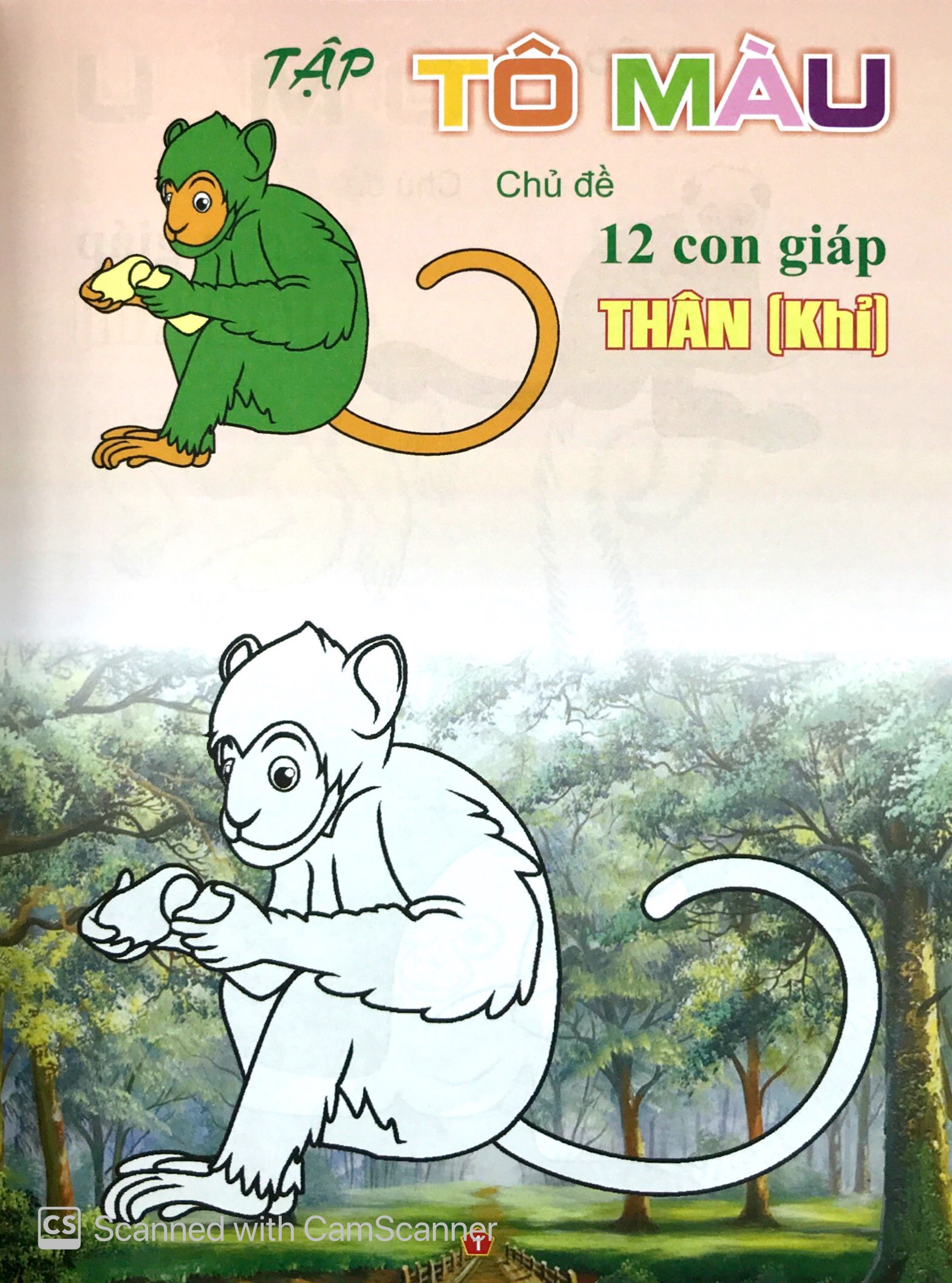 Sách Bộ Tập Tô Màu Chủ Đề 12 Con Giáp: Tị - Dần - Thân - Ngọ (Bộ ...