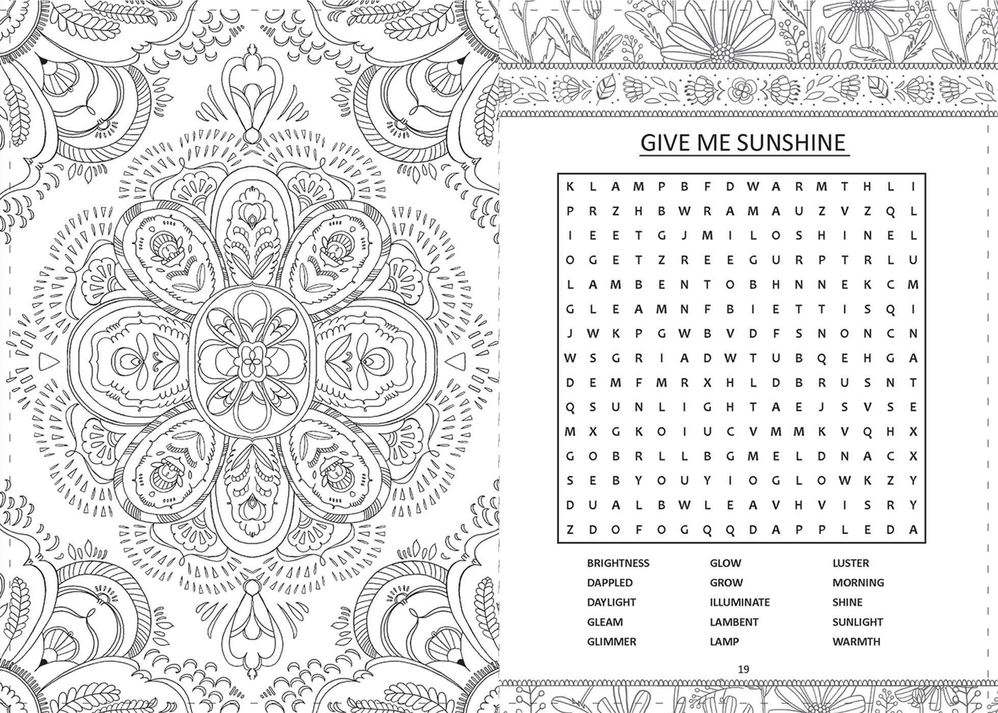 Botanical Coloring Book & Word Search - FAHASA.COM