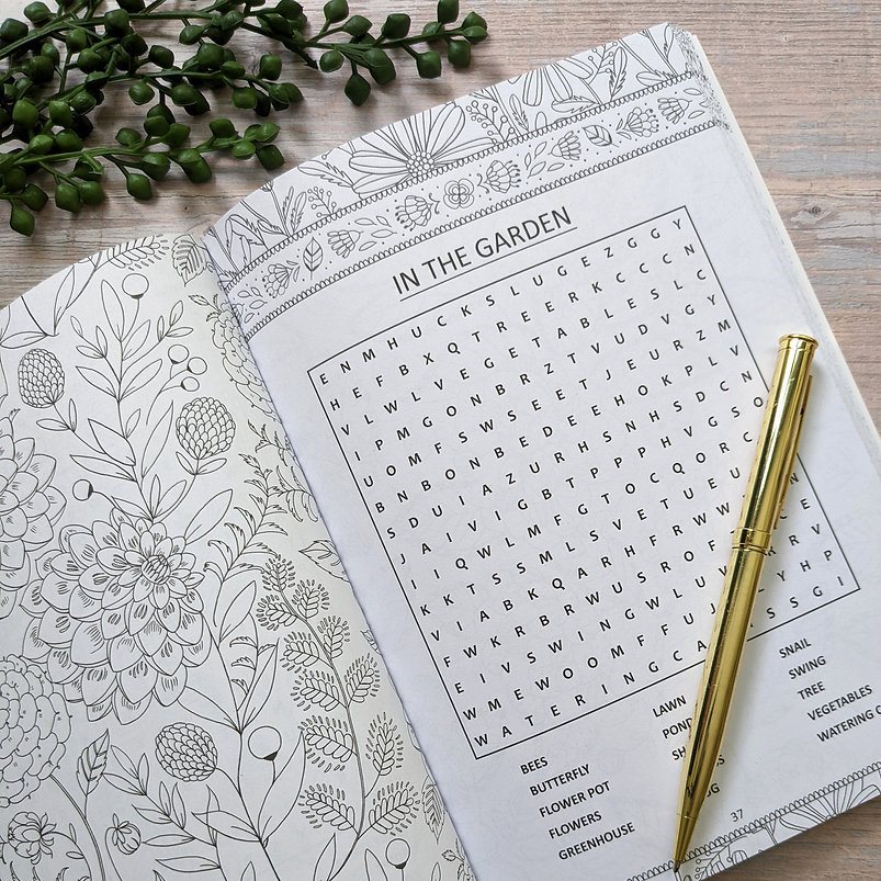 Botanical Coloring Book & Word Search - FAHASA.COM