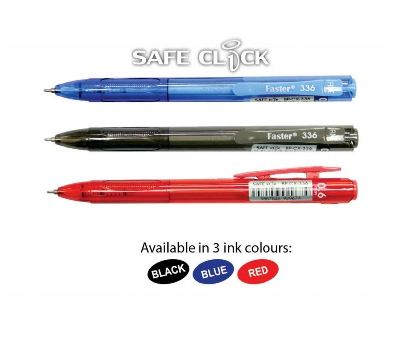 Bút Bi Safeclick Faster BP-CX-336 - Mực Xanh - FAHASA.COM