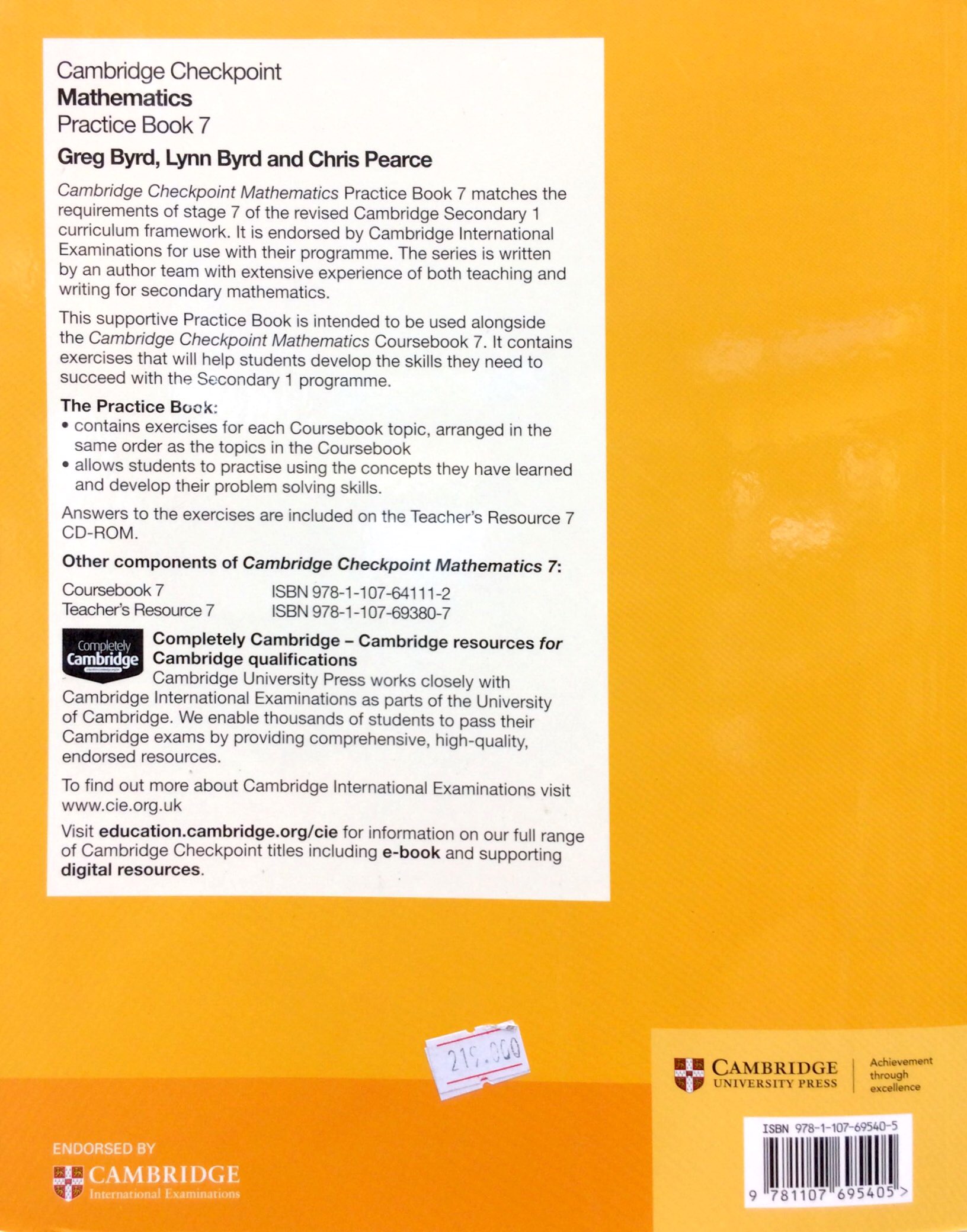 Cambridge Checkpoint Mathematics Practice Book 7 - FAHASA.COM