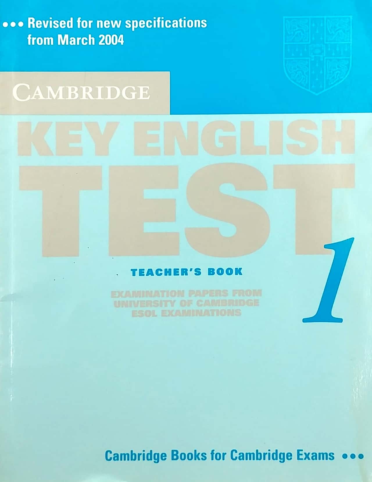 Cambridge Key English Test 1 Teacher's Book