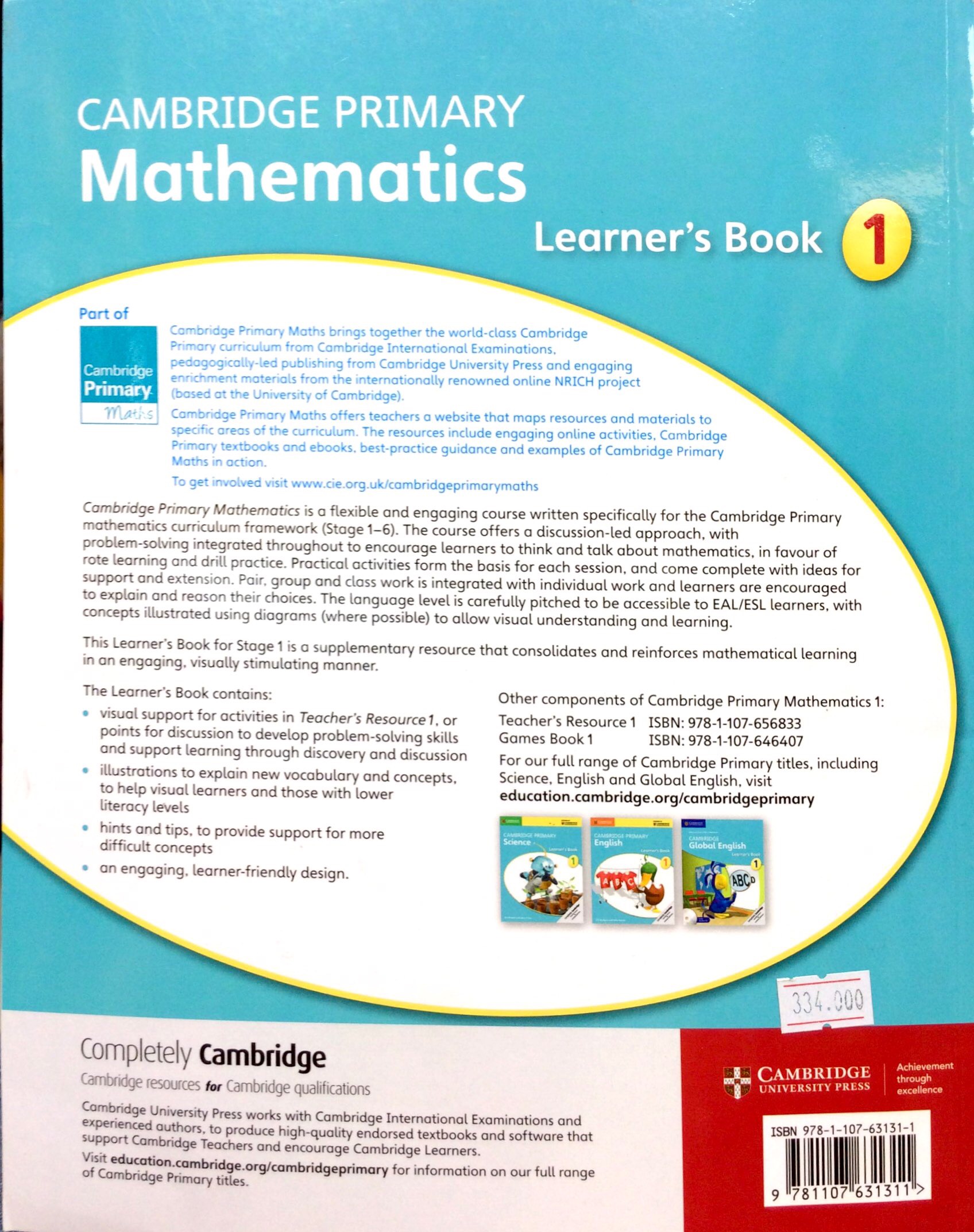 Cambridge Primary Mathematics Stage 1 Learner's Book: Stage 1 - FAHASA.COM