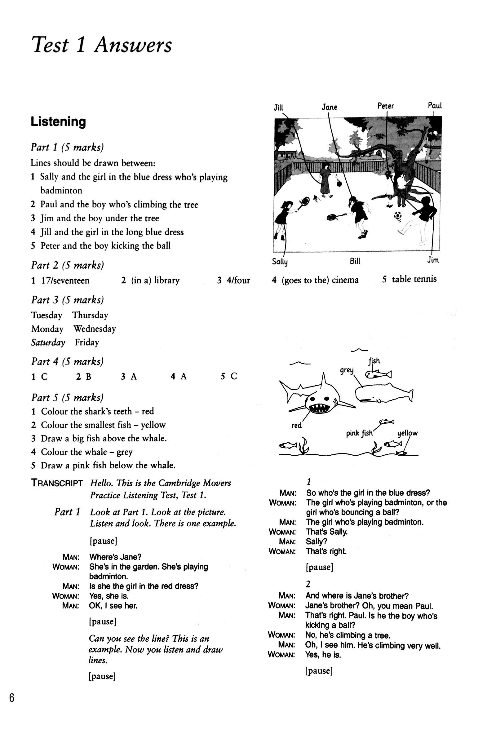 Cambridge Young Learners English Tests Second edition Movers 2 Answer ...