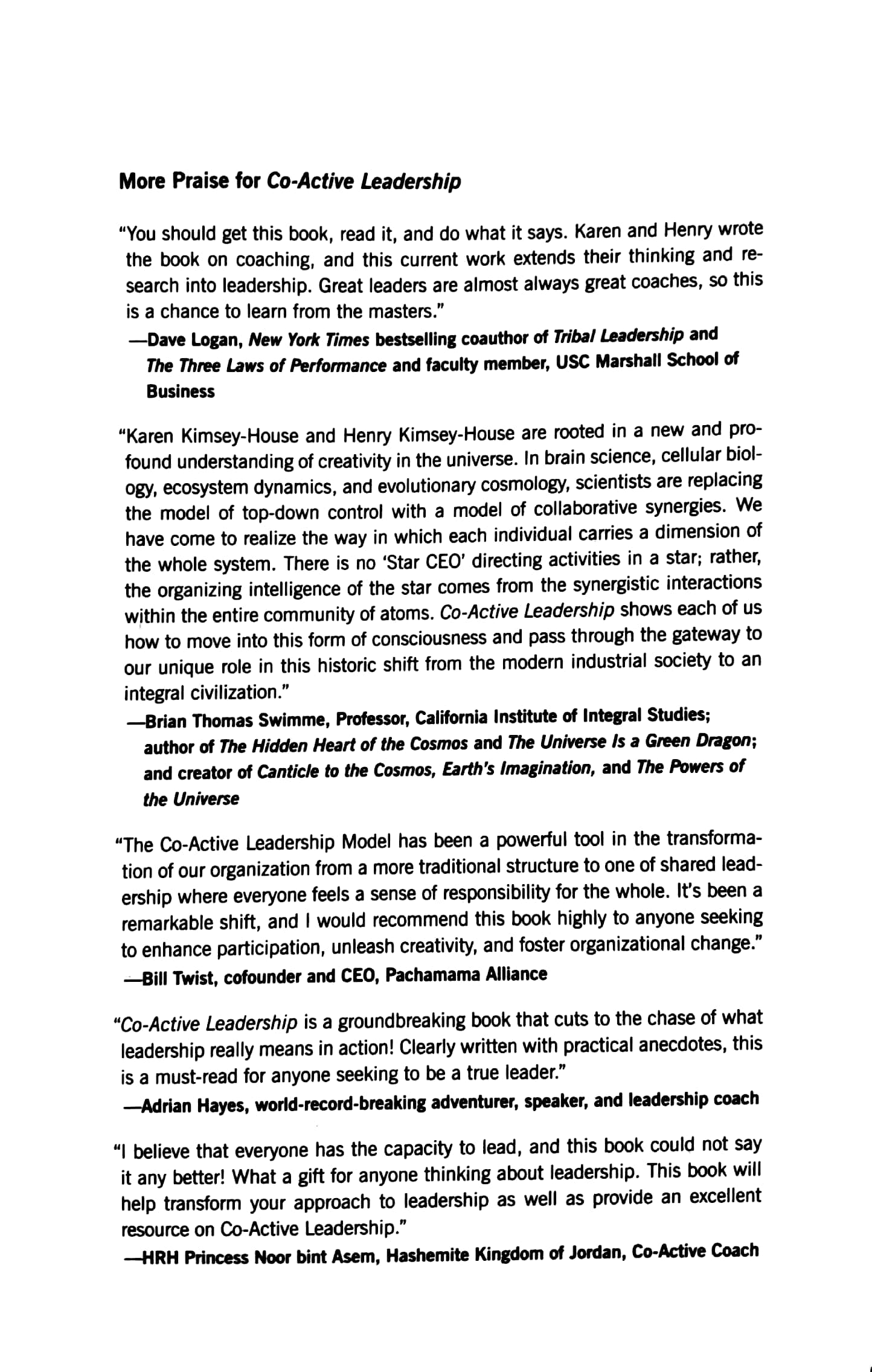 Co-Active Leadership : Five Ways to Lead