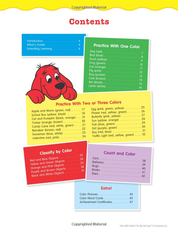 COLOR WITH CLIFFORD THE BIG RED DOG
