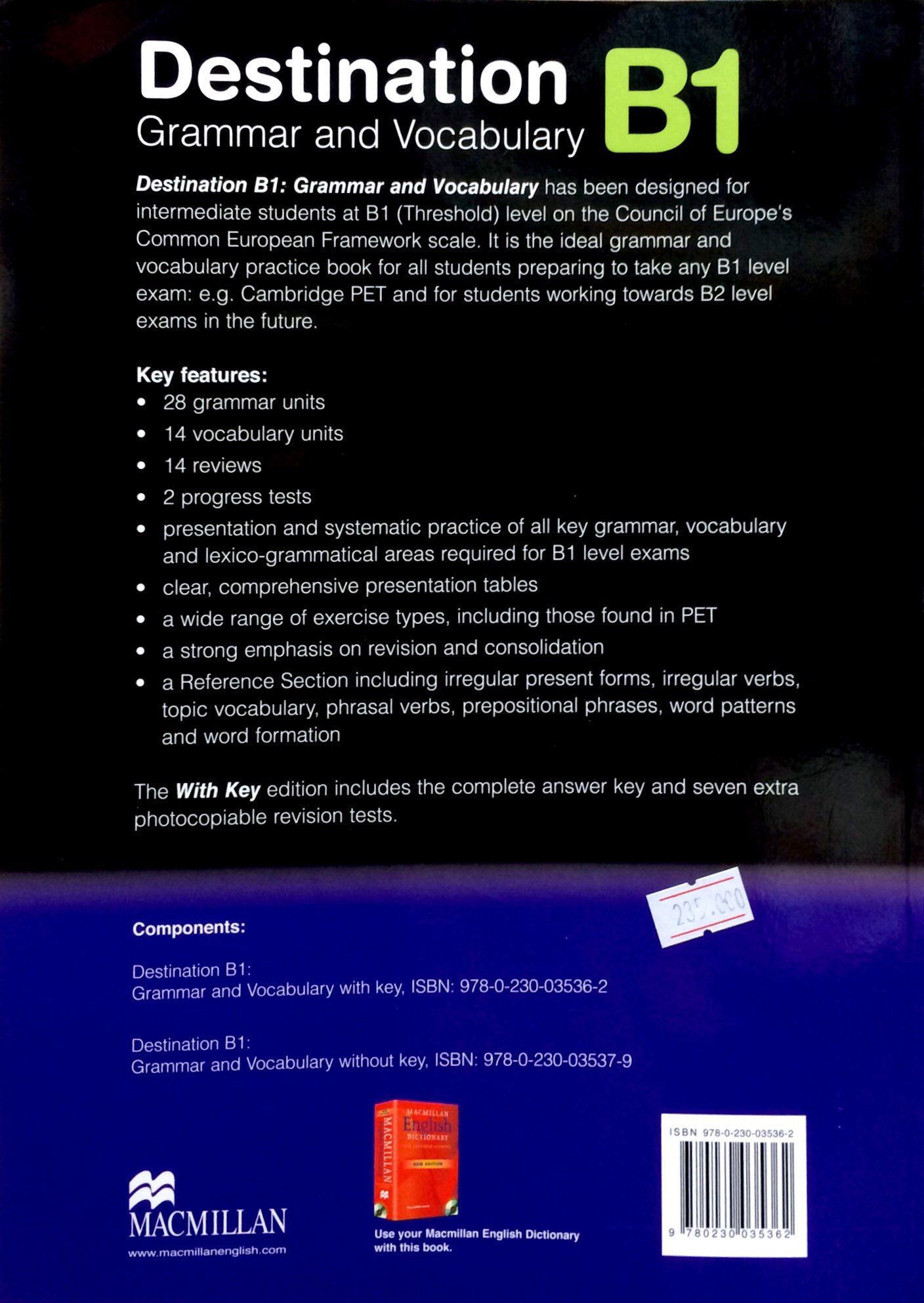 Destination Grammar B1: Student's Book with Key - FAHASA.COM