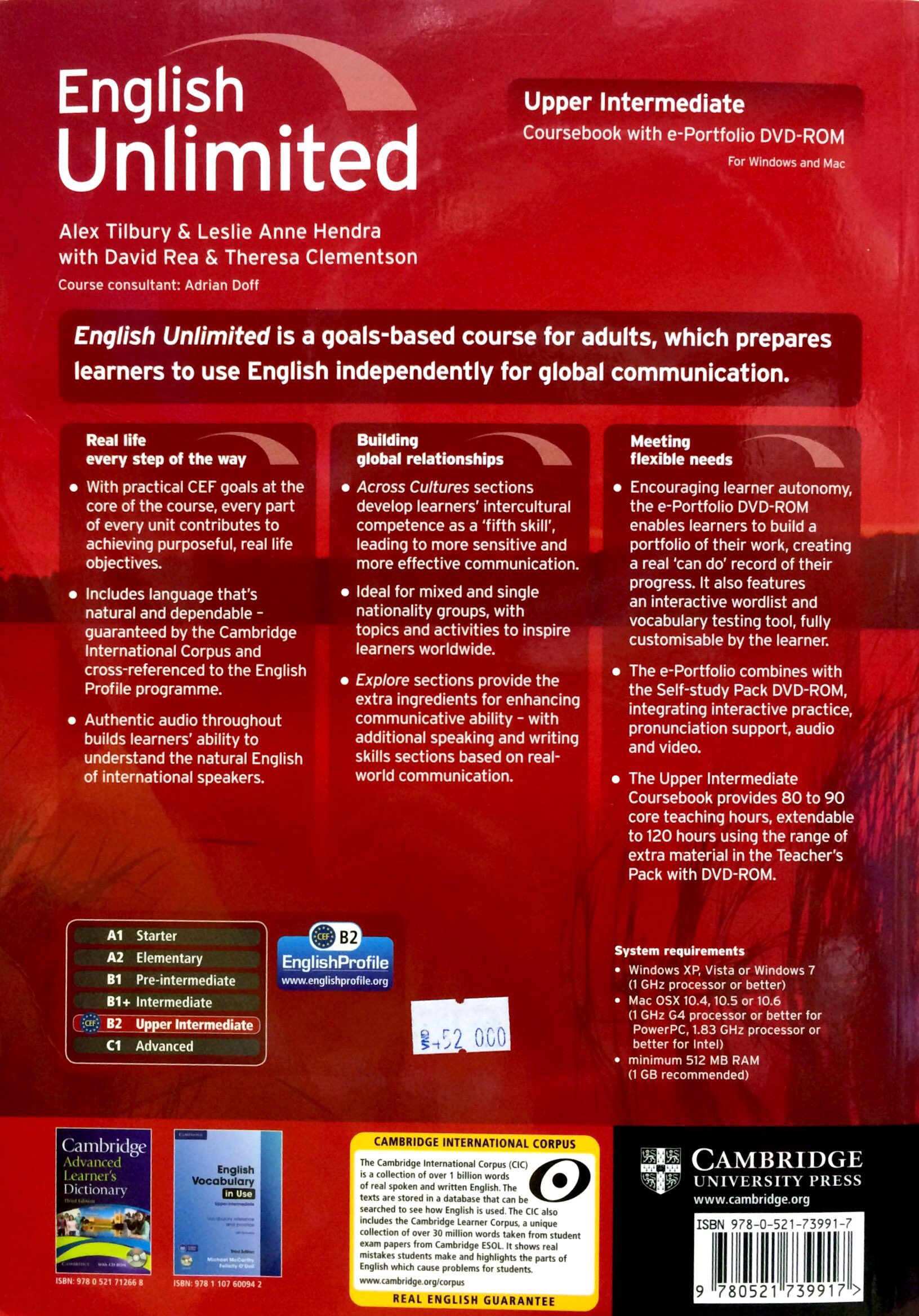 English Unlimited Upper Intermediate Coursebook with E-Portfolio