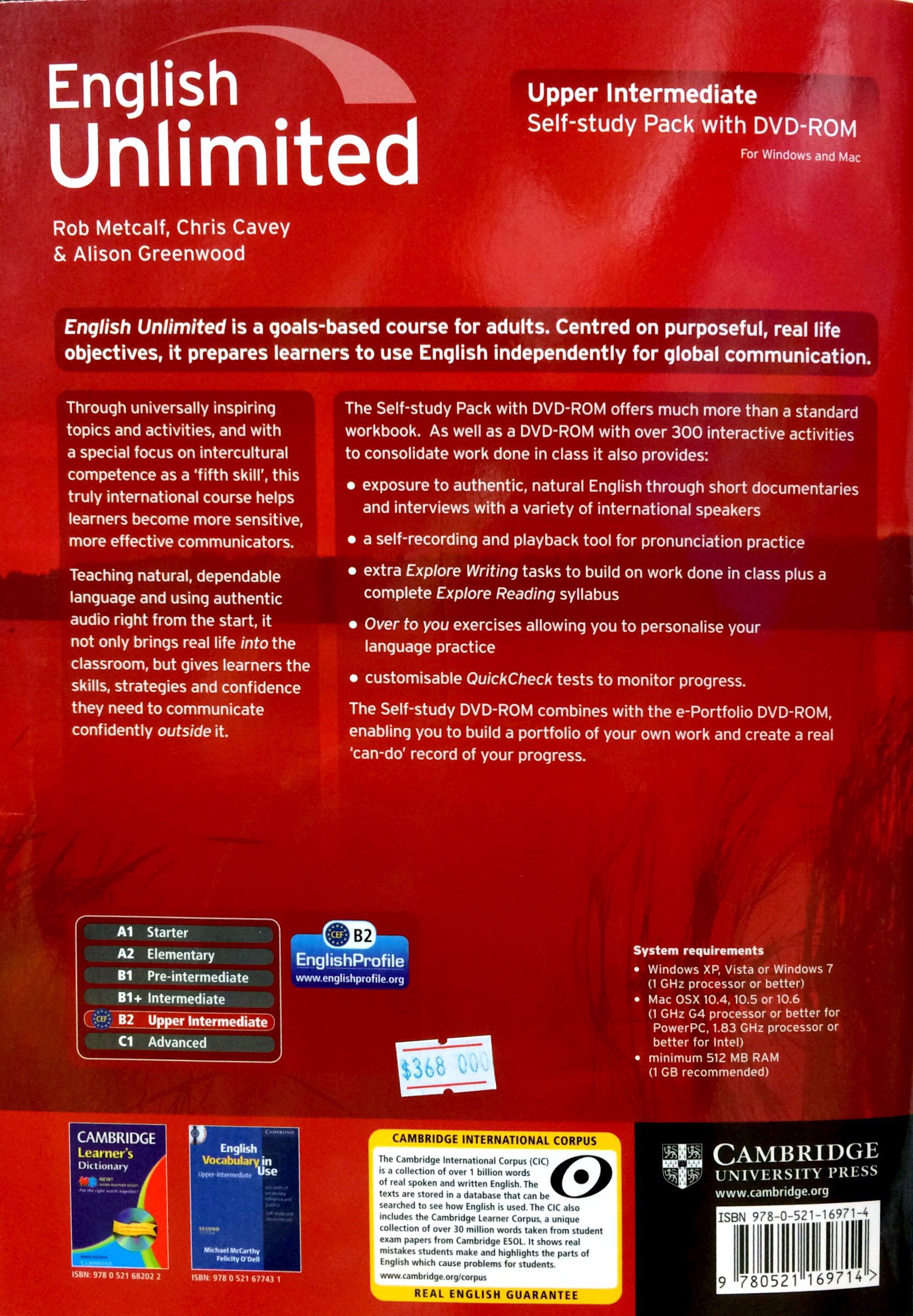 English Unlimited Upper Intermediate Self-study Pack (workbook with DVD-ROM)